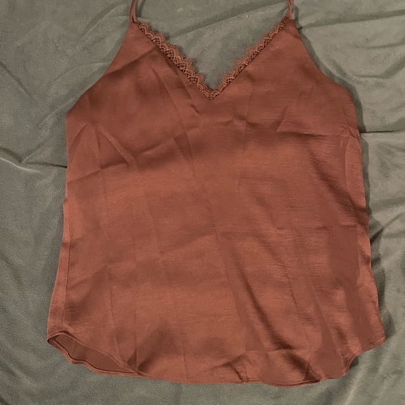 Express | Tops | Dark Mauve Tank With Lace | Poshmark